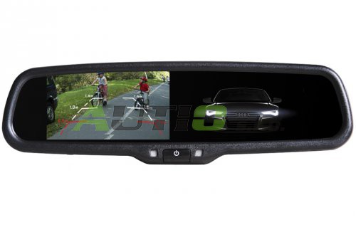 Monitor ve zpětném stmívacím zrcátku Audi, VW, Škoda, Renault, Peugeot ...